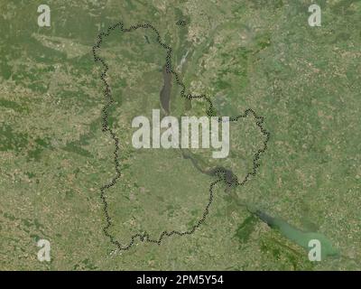 Kiev, region of Ukraine. Low resolution satellite map. Locations and ...