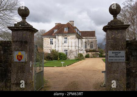 The entrance to Wolvesey Palace, the official residence and office of ...