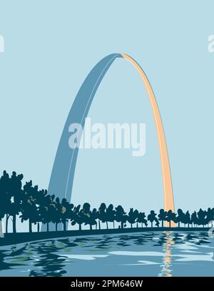 Gateway Arch National Park in St Louis Missouri WPA Poster Art Stock ...