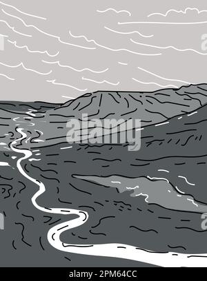 Gates of the Arctic National Park and Preserve Alaska Monoline Line Art ...