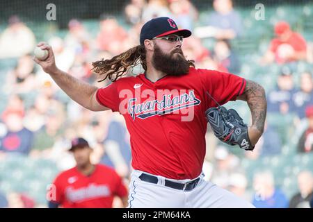 Cleveland Guardians starting pitcher Hunter Gaddis throws out Chicago ...
