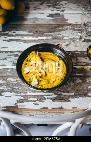 Edible flowers on smoothie Stock Photo - Alamy