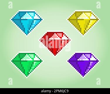 pixel diamond icon Stock Vector Image & Art - Alamy