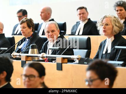 Justice David Boddice (centre) is seen being sworn in to the Court of ...