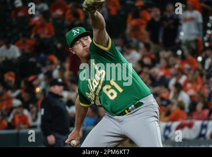 Oakland Athletics pitcher Zach Jackson against the San Francisco Giants ...