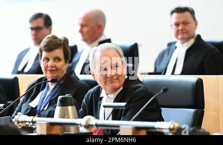 Justice David Boddice (centre) is seen at the Brisbane Supreme Court ...