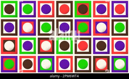 Geometric brutalist seamless pattern, bright background with brutal ...