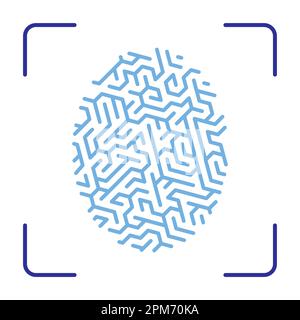 Fingerprint maze with cells. Fingerprint bio metric identification ...