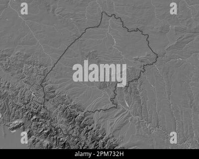 L'viv, region of Ukraine. Bilevel elevation map with lakes and rivers ...