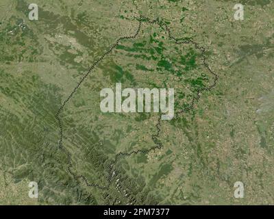 L'viv, region of Ukraine. Low resolution satellite map. Corner ...
