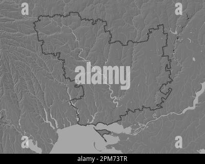 Mykolayiv, region of Ukraine. Bilevel elevation map with lakes and ...