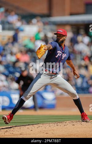 Philadelphia Phillies pitcher Cristopher Sánchez in action during a ...