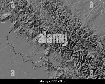 Transcarpathia, region of Ukraine. Bilevel elevation map with lakes and ...