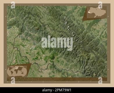 Transcarpathia, region of Ukraine. Low resolution satellite map ...