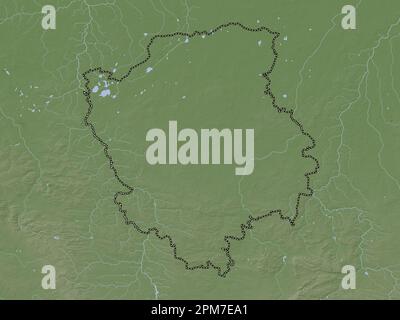 Volyn, region of Ukraine. Colored elevation map with lakes and rivers ...