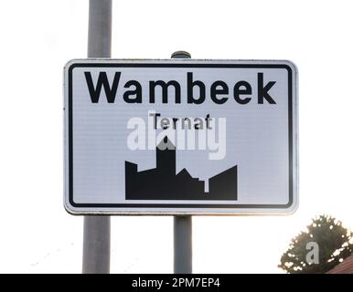 Ternat, Flemish Brabant, Belgium, March 11, 2023 - Sign of the Ternat ...