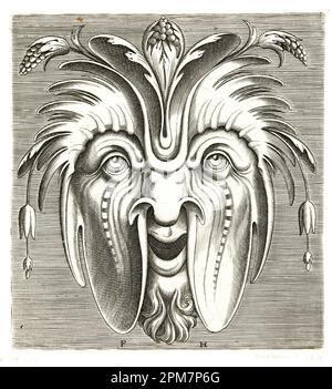 Frans Huys (engraver) after Cornelis Floris II - Mask with dishes ...