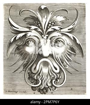 Frans Huys (engraver) after Cornelis Floris II - Mask with dishes ...