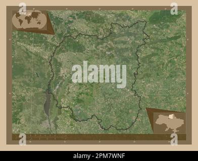 Chernihiv, region of Ukraine. Low resolution satellite map. Locations ...