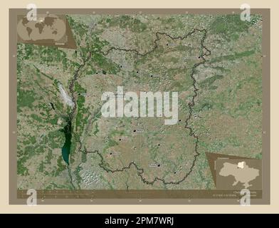 Chernihiv, region of Ukraine. High resolution satellite map. Locations ...
