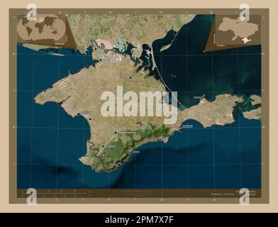 Crimea, autonomous republic of Ukraine. Low resolution satellite map ...