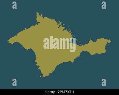 Crimea, autonomous republic of Ukraine. Solid color shape. Locations ...
