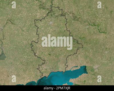 Donets'k, region of Ukraine. Low resolution satellite map. Locations ...
