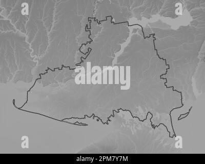 Kherson, region of Ukraine. Elevation map colored in wiki style with ...