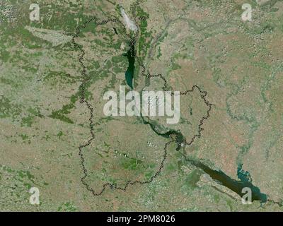 Kiev, region of Ukraine. High resolution satellite map. Locations and ...