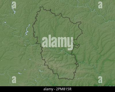 Luhans'k, region of Ukraine. Colored elevation map with lakes and ...