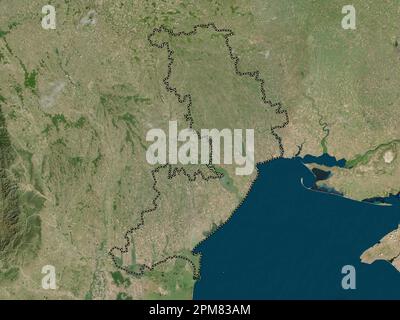 Odessa, region of Ukraine. Low resolution satellite map. Locations and ...