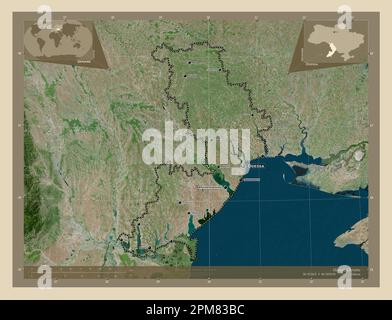 Odessa, region of Ukraine. High resolution satellite map. Locations and ...