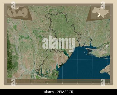 Odessa, region of Ukraine. High resolution satellite map. Locations and ...