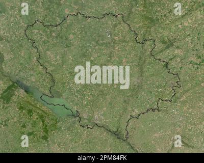 Poltava, region of Ukraine. Low resolution satellite map. Corner ...