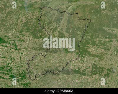 Rivne, region of Ukraine. Low resolution satellite map. Locations and ...