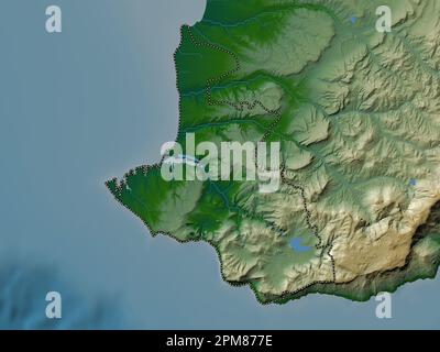 Sevastopol', autonomous republic of Ukraine. Colored elevation map with ...