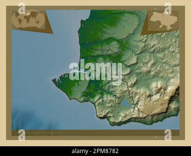 Sevastopol', autonomous republic of Ukraine. Colored elevation map with ...