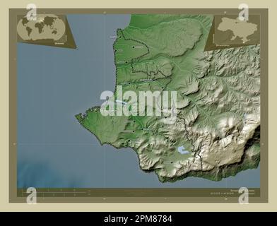 Sevastopol', autonomous republic of Ukraine. Colored elevation map with ...