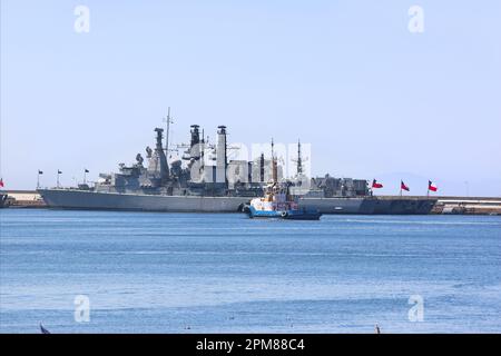 Chilean Navy Anti submarine frigates side by side docked in the port of ...