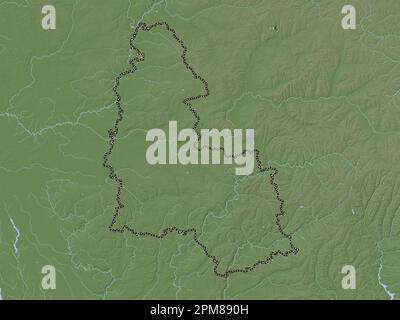 Sumy, region of Ukraine. Elevation map colored in wiki style with lakes ...