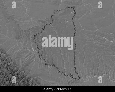 Ternopil', region of Ukraine. Grayscale elevation map with lakes and ...
