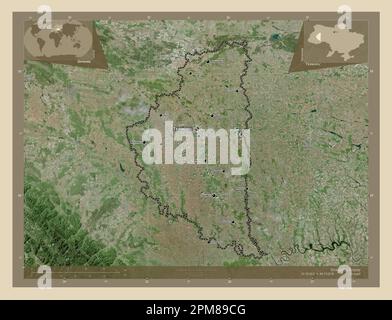 Ternopil', region of Ukraine. High resolution satellite map. Locations ...