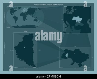 Ternopil', region of Ukraine. Diagram showing the location of the ...