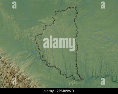 Ternopil', region of Ukraine. Colored elevation map with lakes and ...