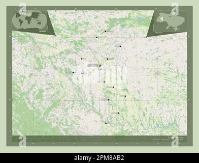 Ternopil', region of Ukraine. Open Street Map. Locations of major ...