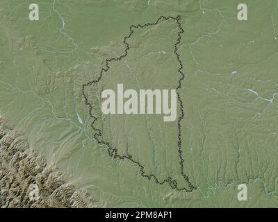Ternopil', region of Ukraine. Elevation map colored in wiki style with ...