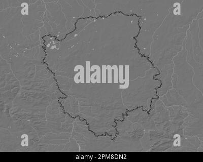 Volyn, region of Ukraine. Bilevel elevation map with lakes and rivers ...