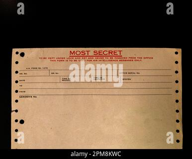 'Most Secret' document header at The intelligence factory at Bletchley ...