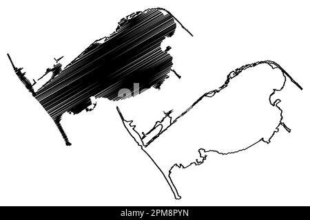 Lake Mariout (Africa, Arab Republic of Egypt) map vector illustration ...