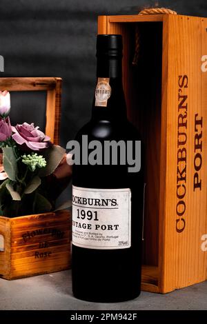 cockburn 1991 vintage point wine Stock Photo - Alamy